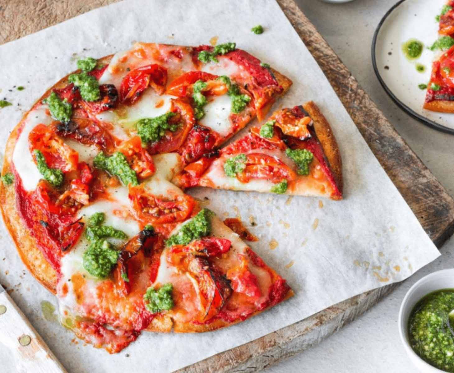 Sundried Tomato Pizzas with Homemade Basil Pesto - Venerdi